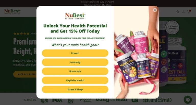 How a Conversational Popup Helped NuBest Increase Both Signups & Orders - OptiMonk Blog